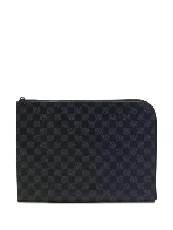 LOUIS VUITTON 2017 Damier Graphite Pochette Jour Gm Clutch Bag - Black