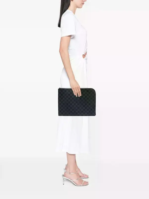 LOUIS VUITTON 2017 Damier Graphite Pochette Jour Gm Clutch Bag