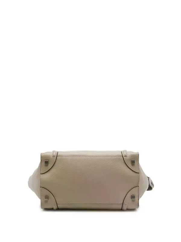 Celine Mini Drummed Calfskin Luggage Tote Bag - Neutrals