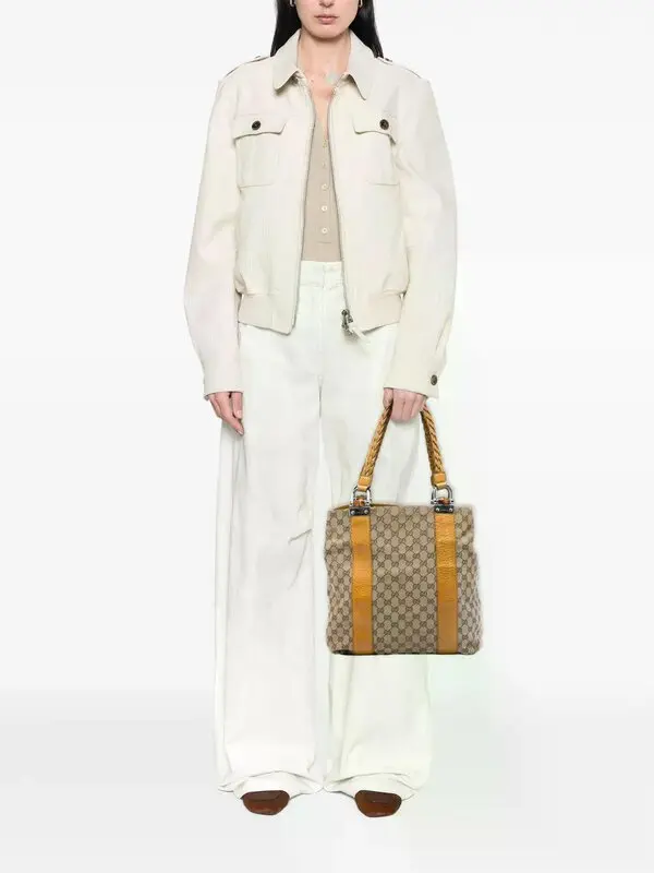 Gucci Gg Canvas Bamboo Tote Bag