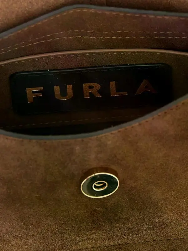 Furla Flow Arco Buckle Tote Bag - Brown