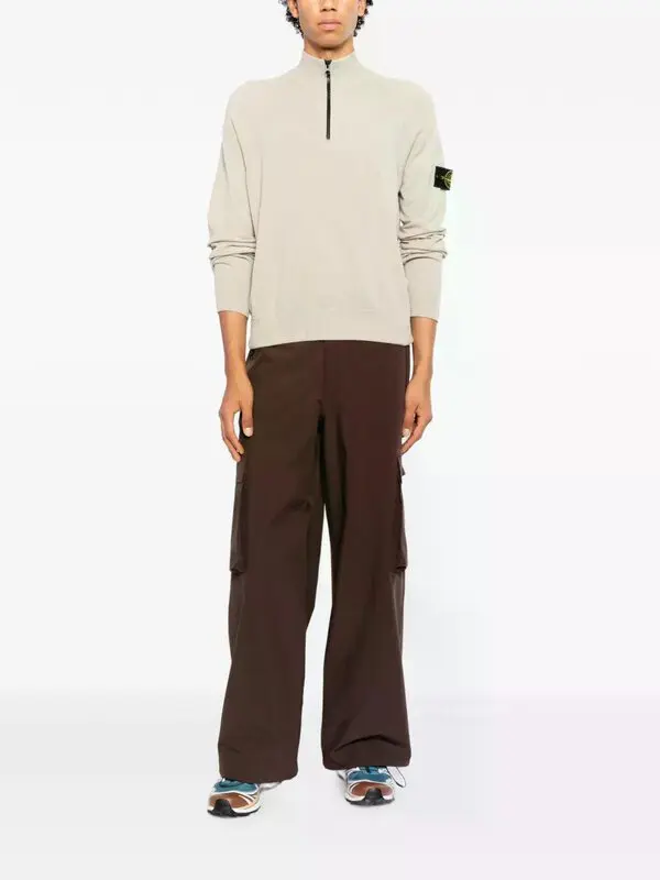 Stone Island Compass-patch Half-zip Sweater
