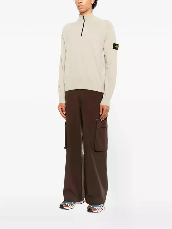 Stone Island Compass-patch Half-zip Sweater