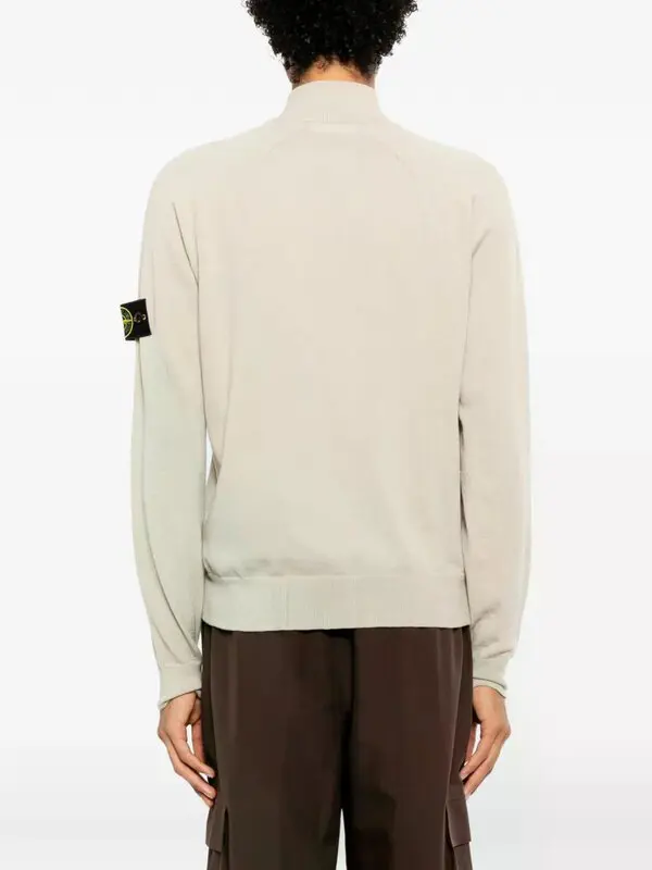 Stone Island Compass-patch Half-zip Sweater