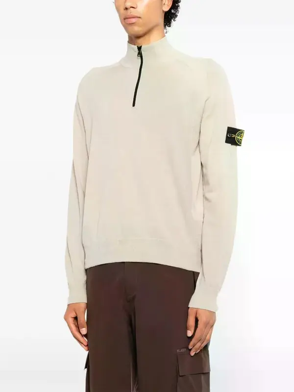 Stone Island Compass Patch Half-zip Sweater