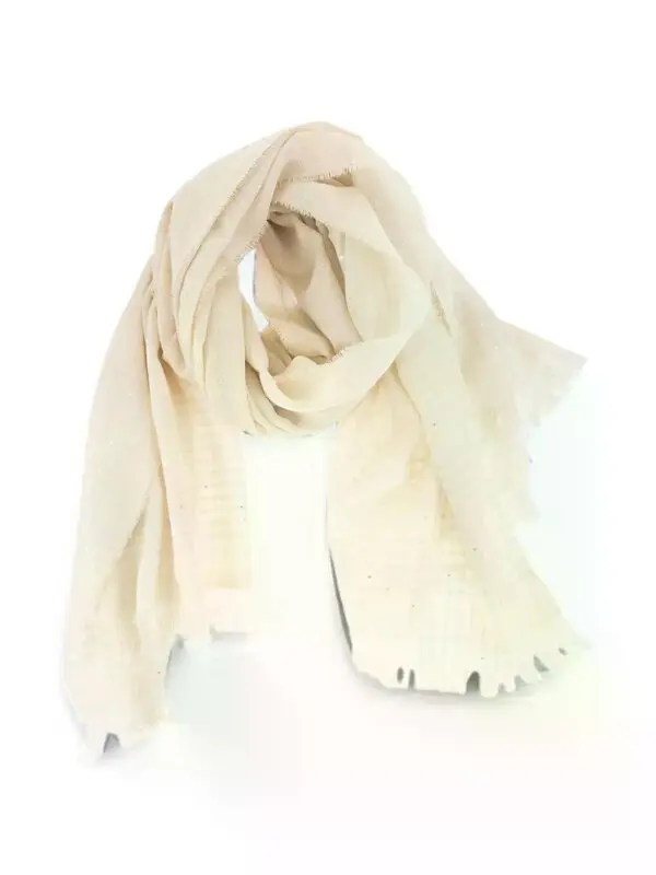 Peserico Check-pattern Sequin-embellished Scarf