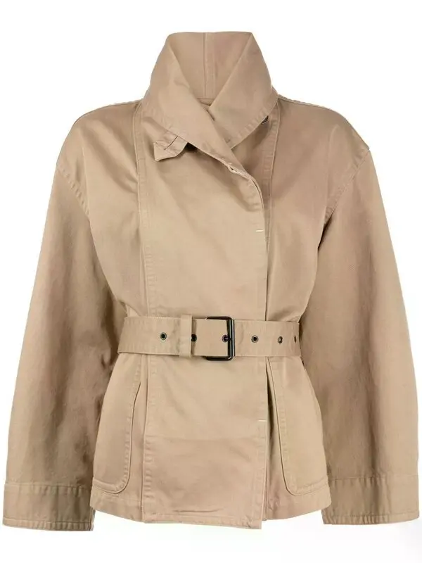 MARANT ETOILE Prunille Belted Cotton Jacket - Brown