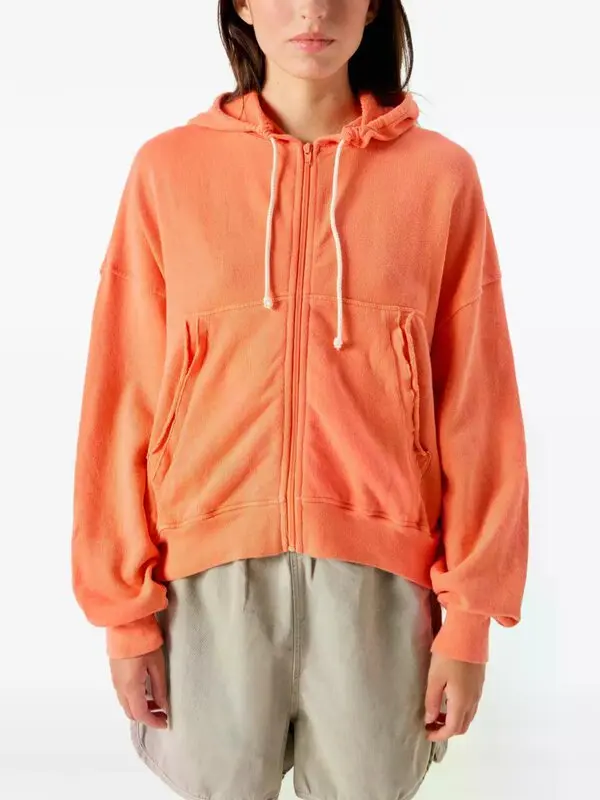 American Vintage Zip-up Raw-edge Hoodie