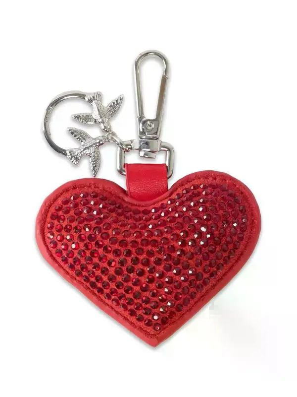 Pinko Crystal-embellished Love Birds Keyring - Red