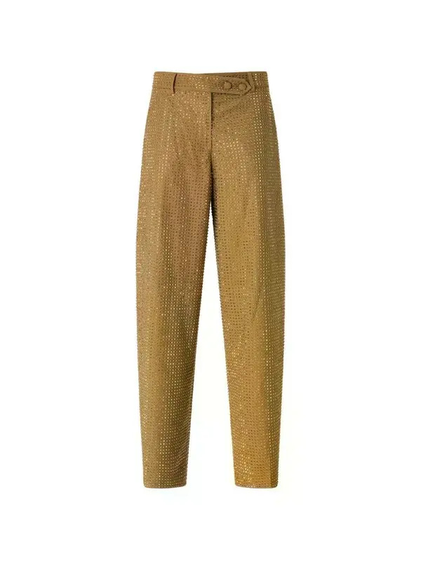 Pinko Rhinestone-embellished Tailored Trousers - Neutrals