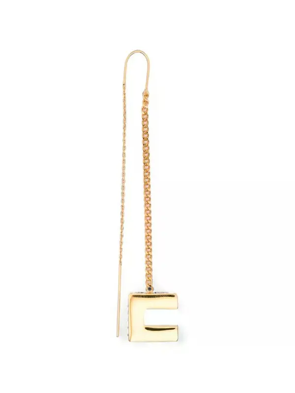 Elisabetta Franchi Logo-pendant Threader Earrings - Gold