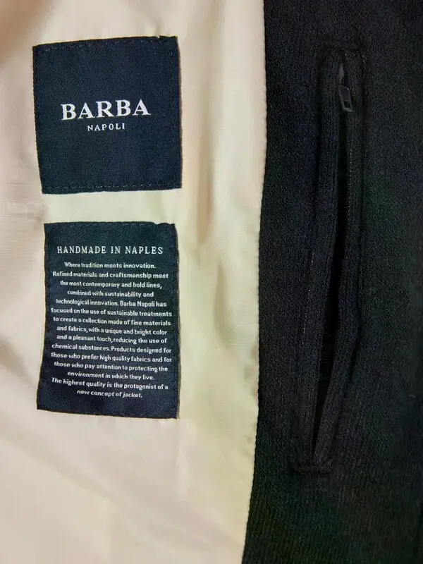 BARBA NAPOLI Padded High-neck Suede Gilet