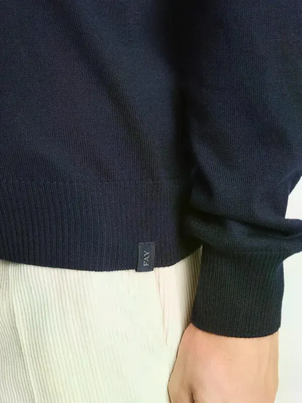 FAY Roll-neck Ribbed-trim Sweater