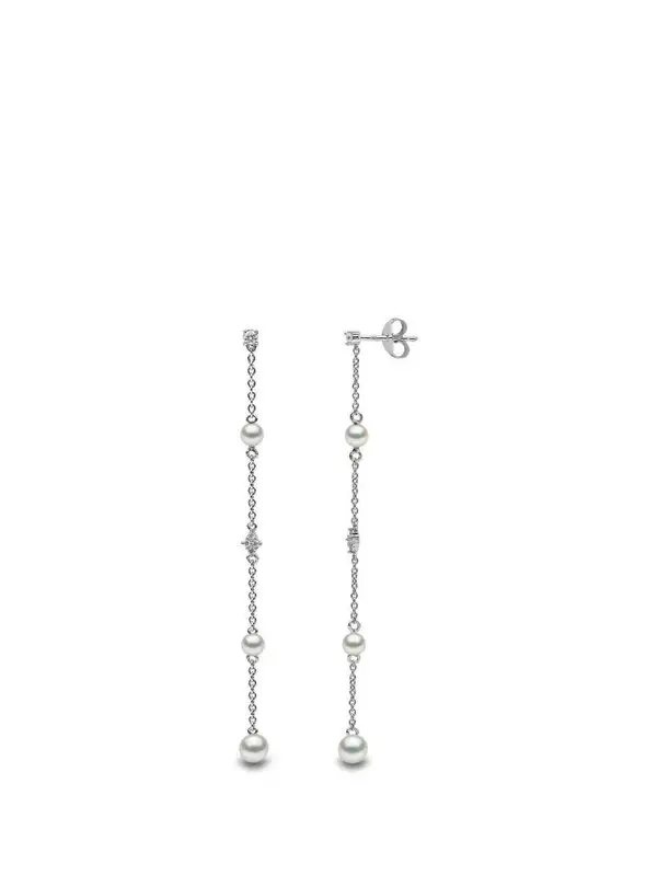 Yoko London Freshwater Pearl And Diamond Drop Earrings