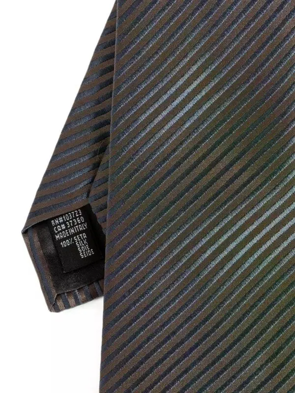 Giorgio Armani Diagonal-stripe Silk Tie - Brown