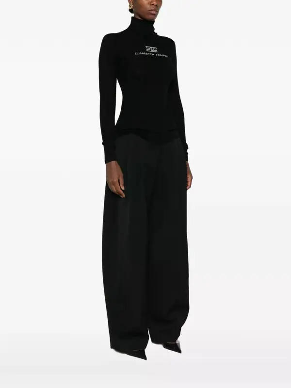 Elisabetta Franchi Logo-embroidered Roll-neck Sweater