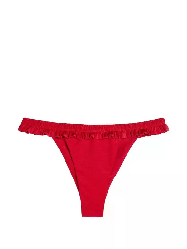 Faithfull The Brand Alma Ruffled Bikini Bottoms - Red
