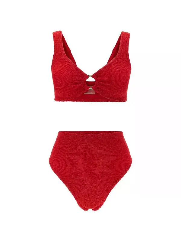Hunza G Nadine With Gold Hoop Bikini - Red