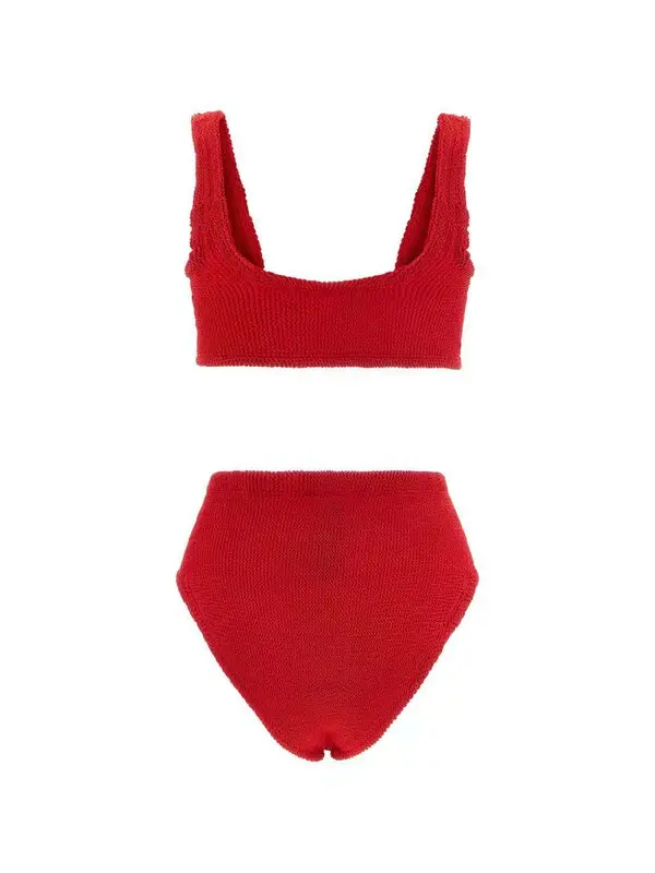 Hunza G Nadine Bikini With Gold Hoop Detail - Red