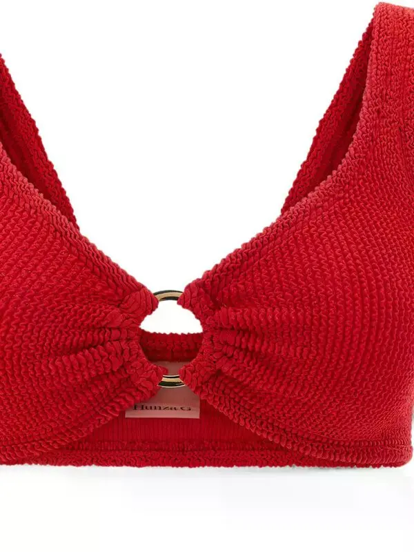 Hunza G Nadine Bikini With Gold Hoop Detail - Red