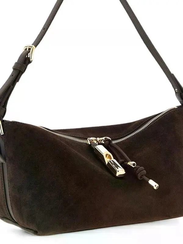 Furla Debby Suede Shoulder Bag - Brown