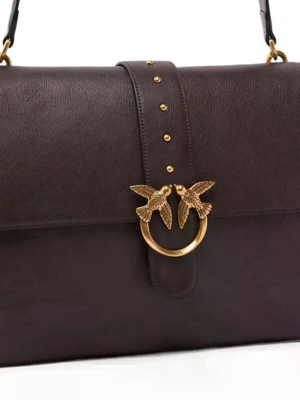 Pinko Love Birds Stud-embellished Shoulder Bag - Brown