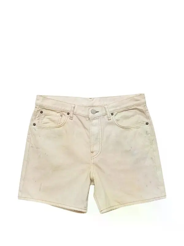 Acne Studios Paint-splatter Denim Shorts - Neutrals
