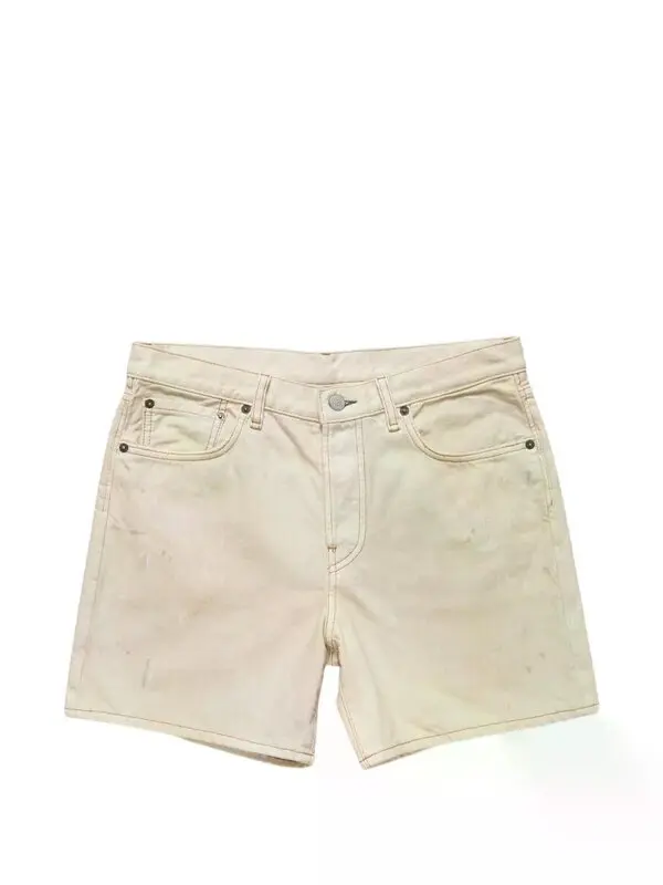 Acne Studios Paint-splatter Denim Shorts - Neutrals