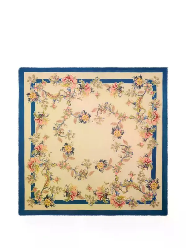 Etro Floral-motif Jacquard Shawl - Neutrals