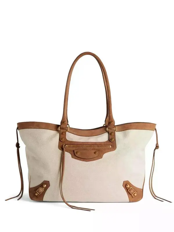 Balenciaga Canvas Beach Tote Bag - Neutrals