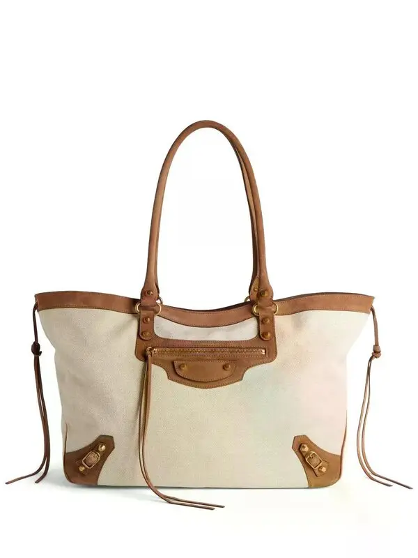 Balenciaga Canvas Beach Tote Bag - Neutrals