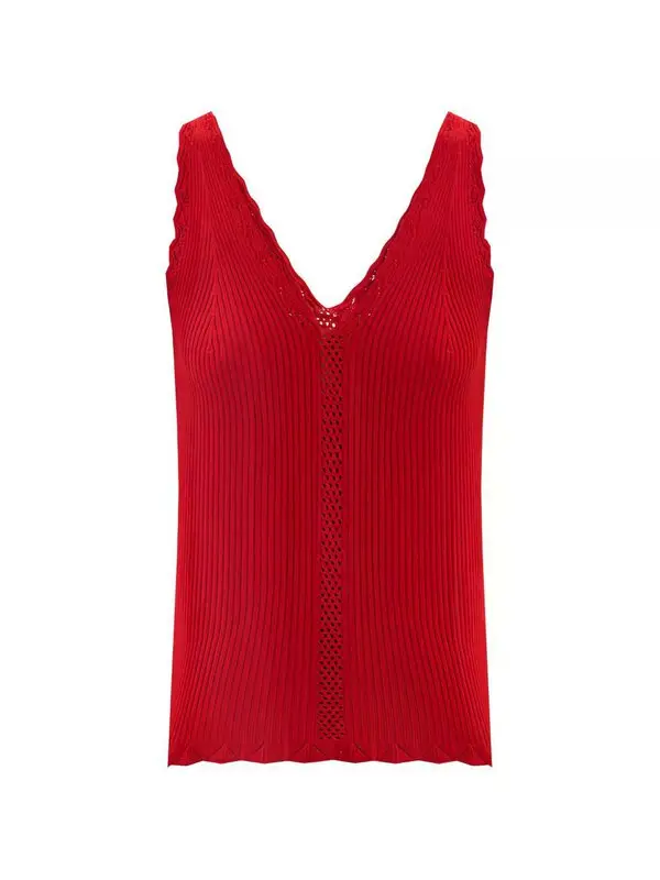 TWINSET Ribbed Open-knit Top