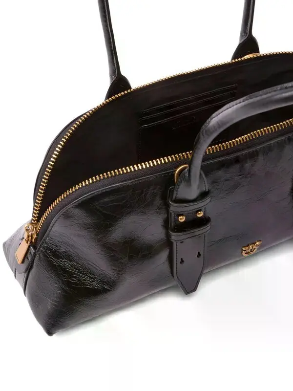 Pinko Escape Bag Horizontal Large Handbag In Shiny Leather