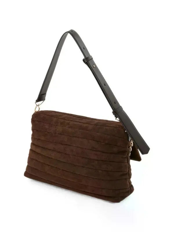 Karl Lagerfeld Medium K/essential Plie Suede Shoulder Bag