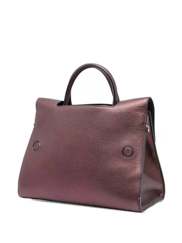 Dior 2000-2026 Medium Metallic Grained Calfskin Diorever Satchel - Red