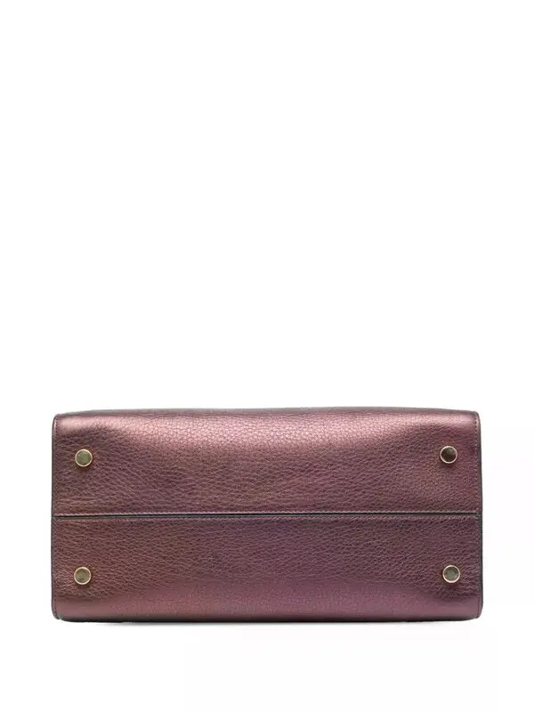 Dior 2000-2026 Medium Metallic Grained Calfskin Diorever Satchel - Red