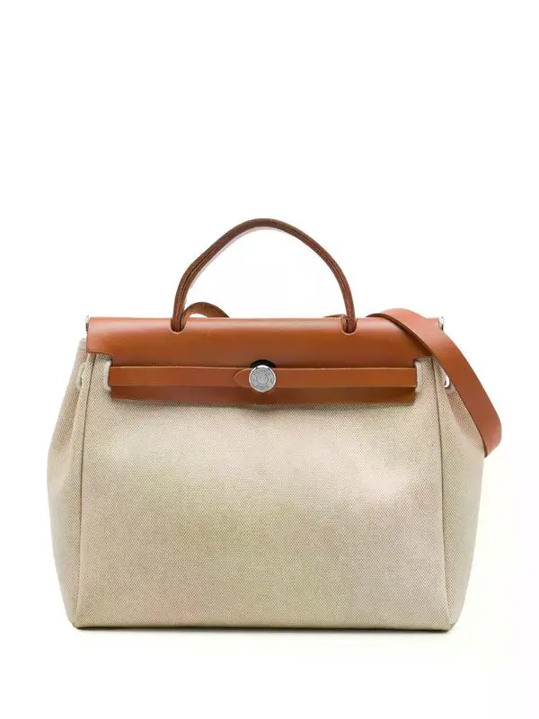 Hermès 2002 Toile Herbag Pm Satchel - Neutrals