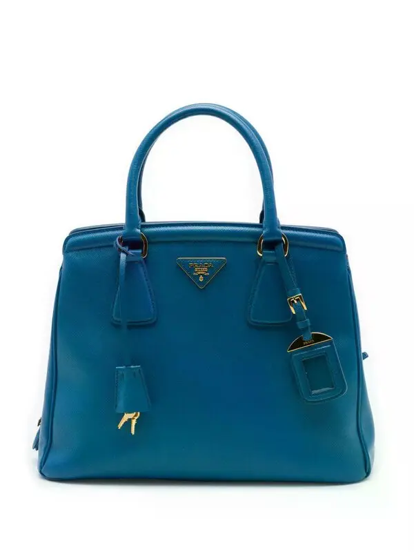 Prada 2021-2026 Saffiano Lux Parabole Tote Bag - Blue