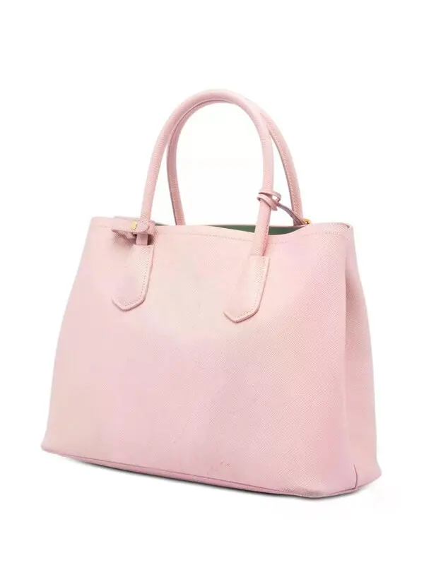 Prada 2010-2026 Medium Saffiano Cuir Double Satchel - Pink