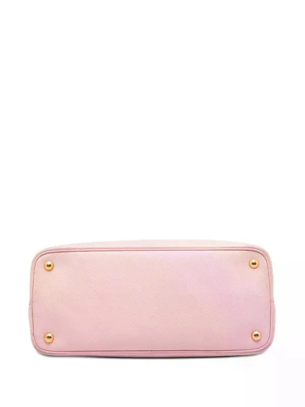 Prada 2010-2026 Medium Saffiano Cuir Double Satchel - Pink