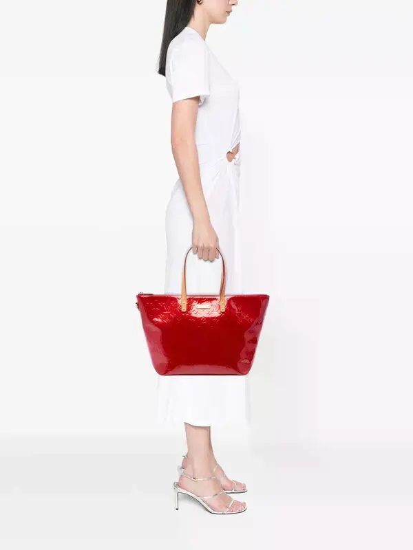 LOUIS VUITTON 2000-2010 Monogram Vernis Bellevue Gm Tote Bag - Red