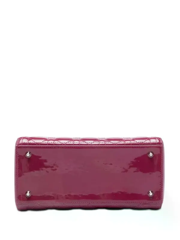 Dior 2012 Medium Patent Cannage Lady Satchel - Pink