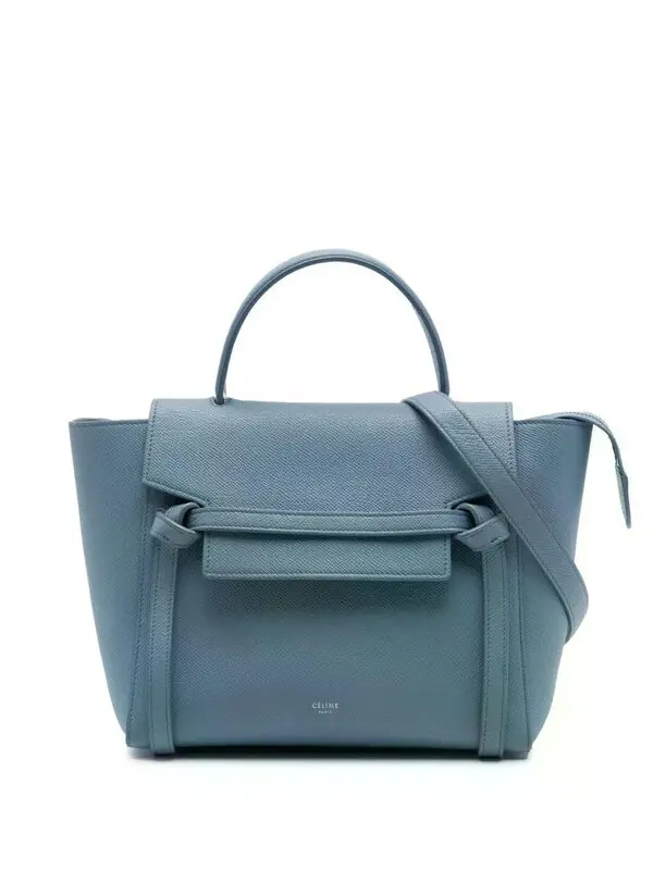 Celine 2017 Micro Grained Calfskin Belt Bag Satchel - Blue