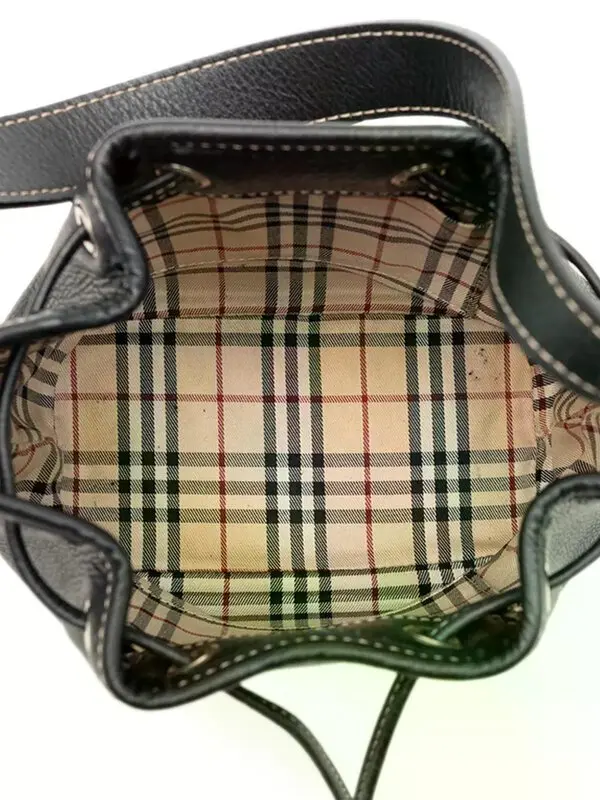 Burberry 2000-2010 Leather Drawstring Bucket Bag