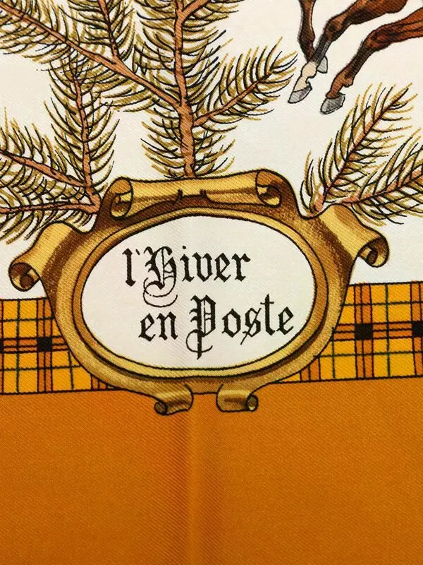 Hermès 1992-2000 L Hiver En Poste Silk Scarf 90 Scarves