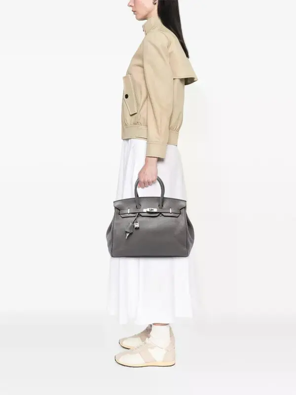 Hermès 2011-2013 Clemence Birkin Retourne 35 Handbag - Grey