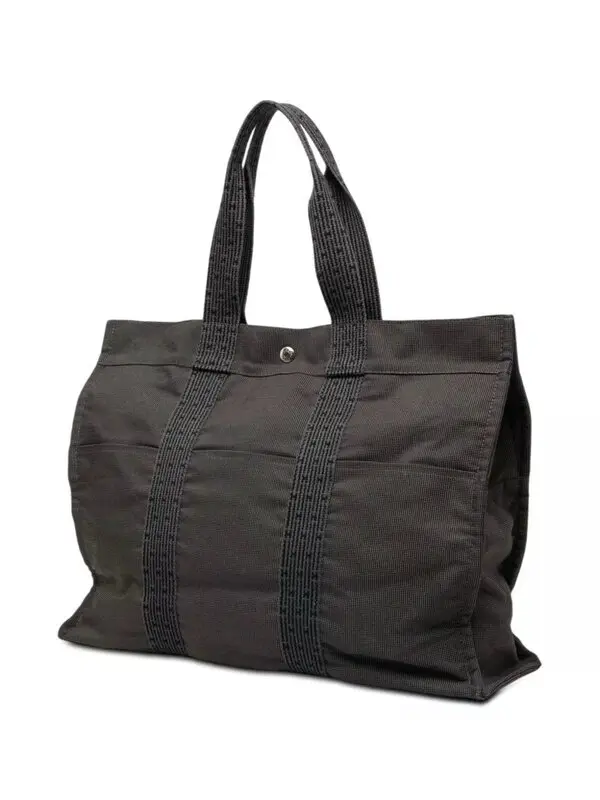 Hermès 1990-2010 Canvas Herline Gm Tote Bag - Grey