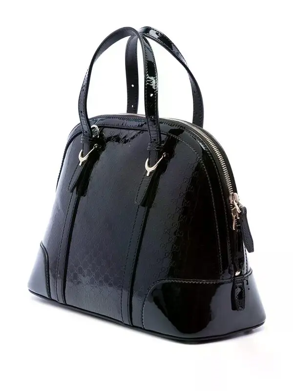 Gucci 2016-2026 Small Microguccissima Patent Nice Satchel - Black