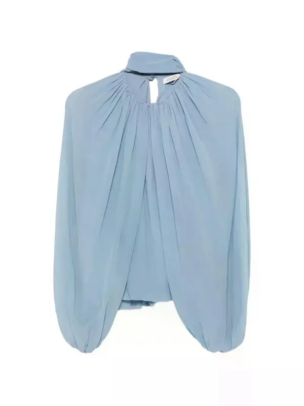 Dorothee Schumacher Pussy-bow Pleated Blouse - Blue