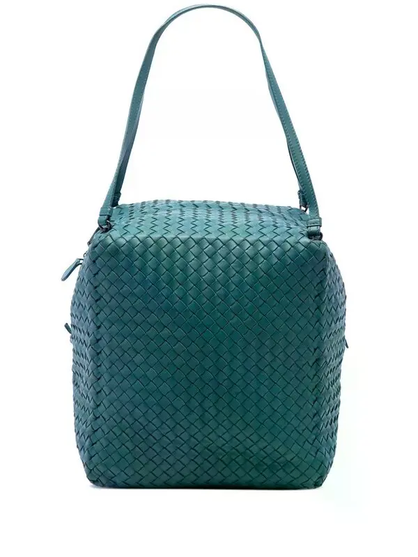 Bottega Veneta Intrecciato Nappa Cube Shoulder Bag - Blue